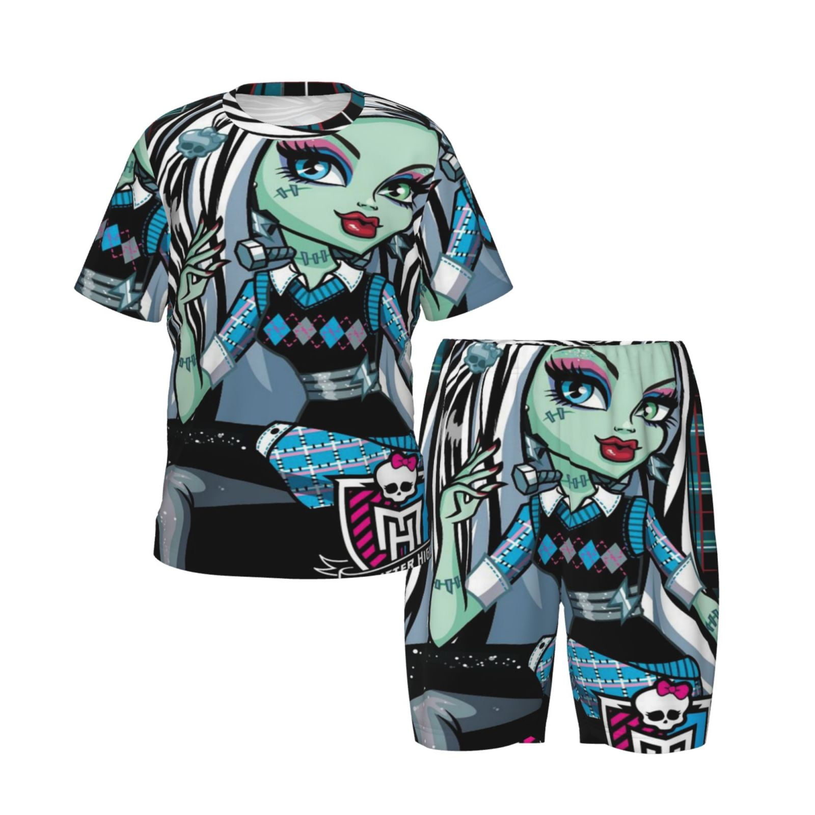 Kids Mon-Ster High Pajama Set Kids Cartoon Tee Shirt And Short Set 2PCS ...