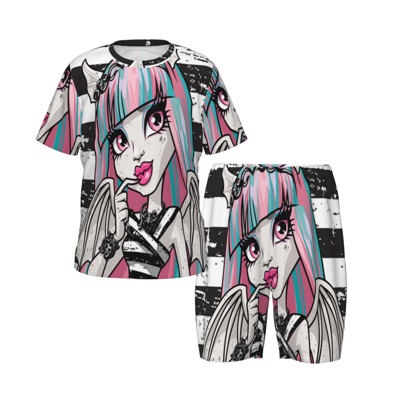 Kids Mon-Ster High Pajama Set Kids Cartoon Tee Shirt And Short Set 2PCS ...