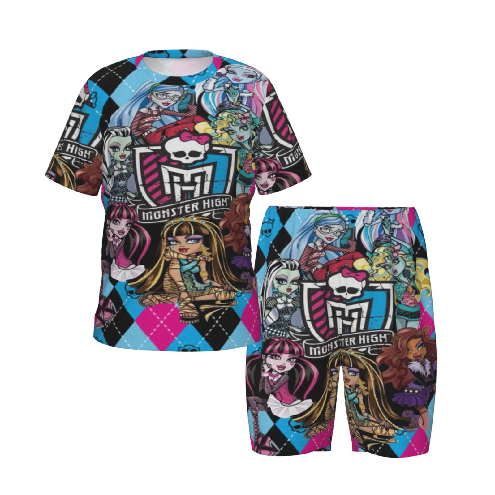 Kids Mon-Ster High Pajama Set Kids Cartoon Tee Shirt And Short Set 2PCS ...