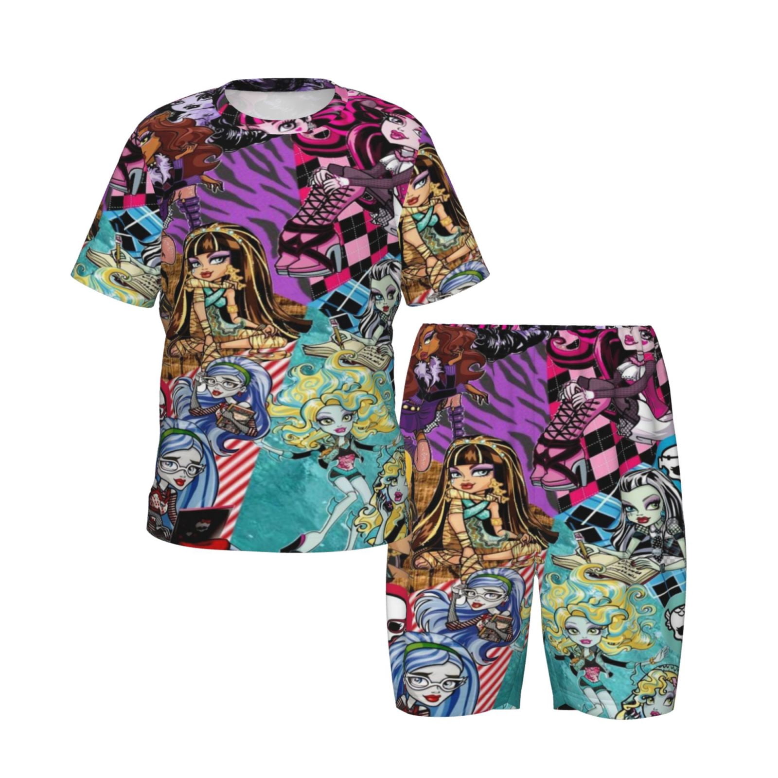 Kids Mon-Ster High Pajama Set Kids Cartoon Tee Shirt And Short Set 2PCS ...