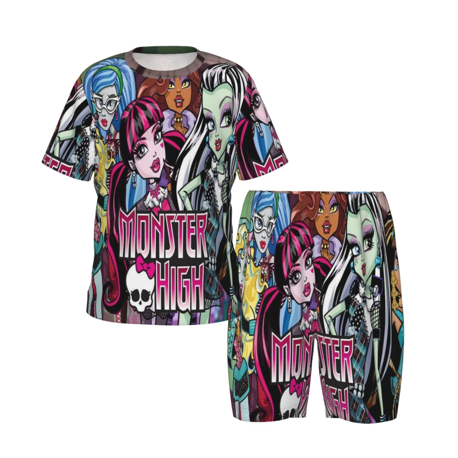 Kids Mon-Ster High Pajama Set Kids Cartoon Tee Shirt And Short Set 2PCS ...