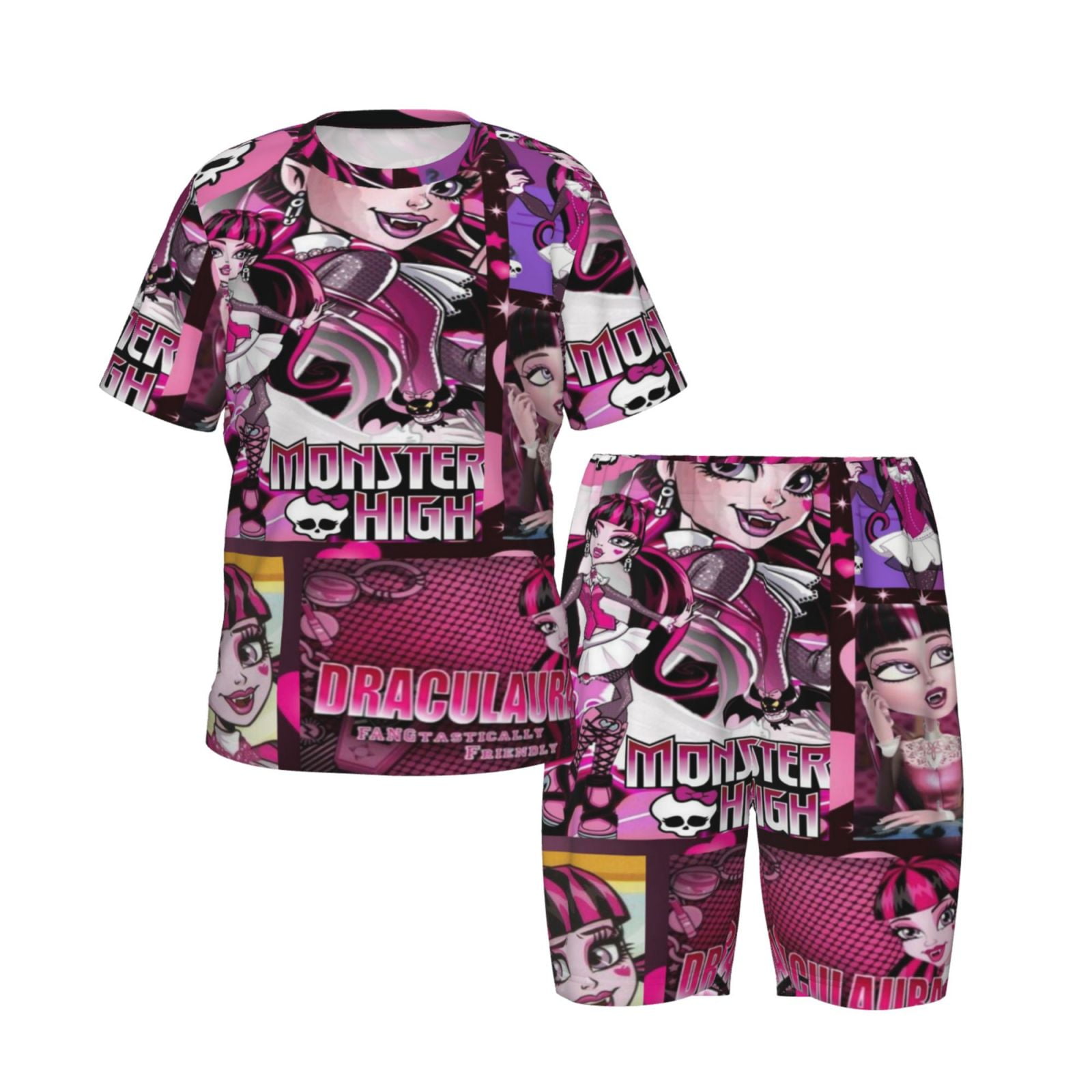 Kids Mon-Ster High Pajama Set Kids Cartoon Tee Shirt And Short Set 2PCS ...