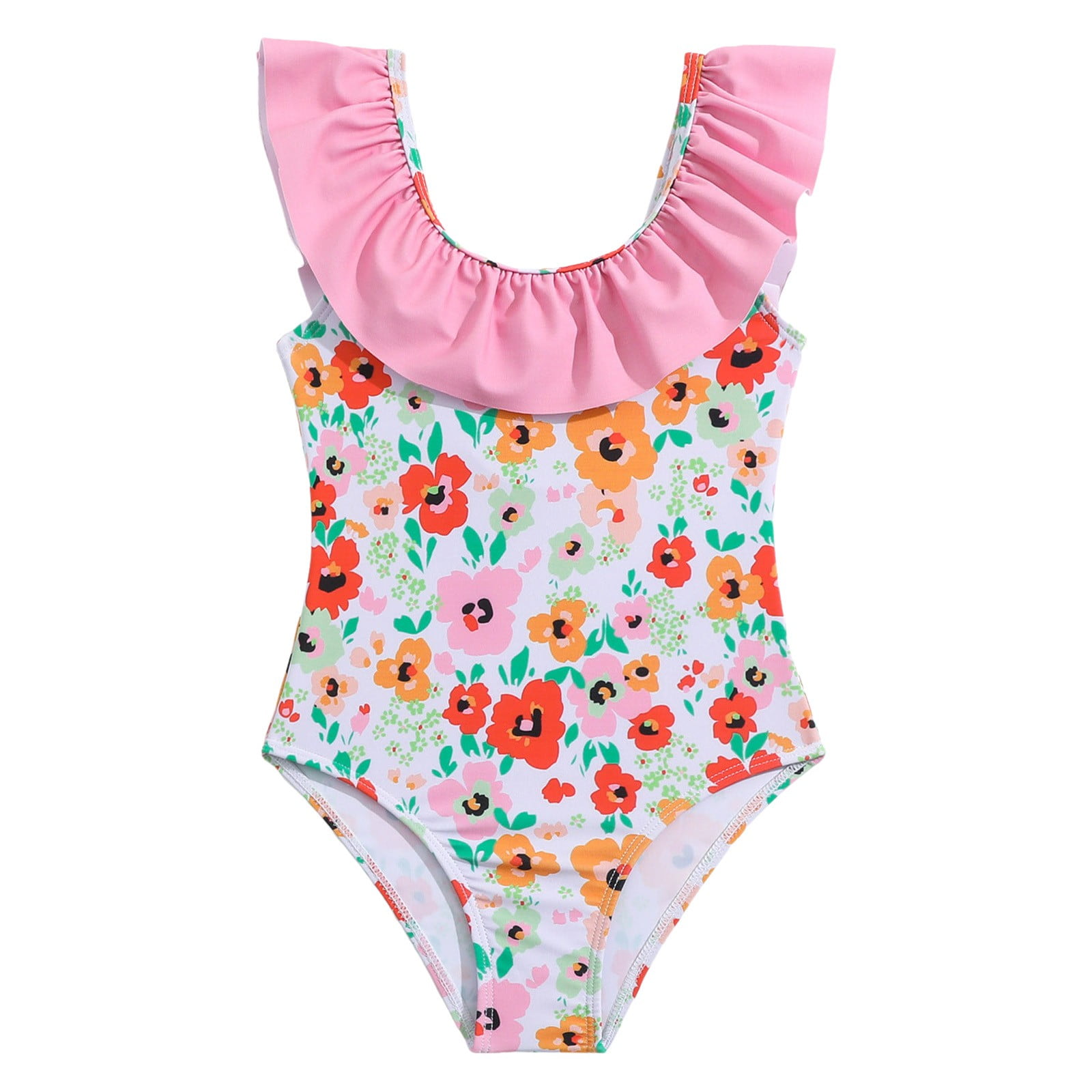 Kids Monokins Cute Rash Guard Swimwear Girls Floral Swimming Suit Two ...