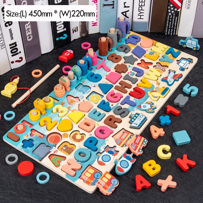 Kids Montessori Math Toys For Toddlers Educational Wooden Puzzle ...
