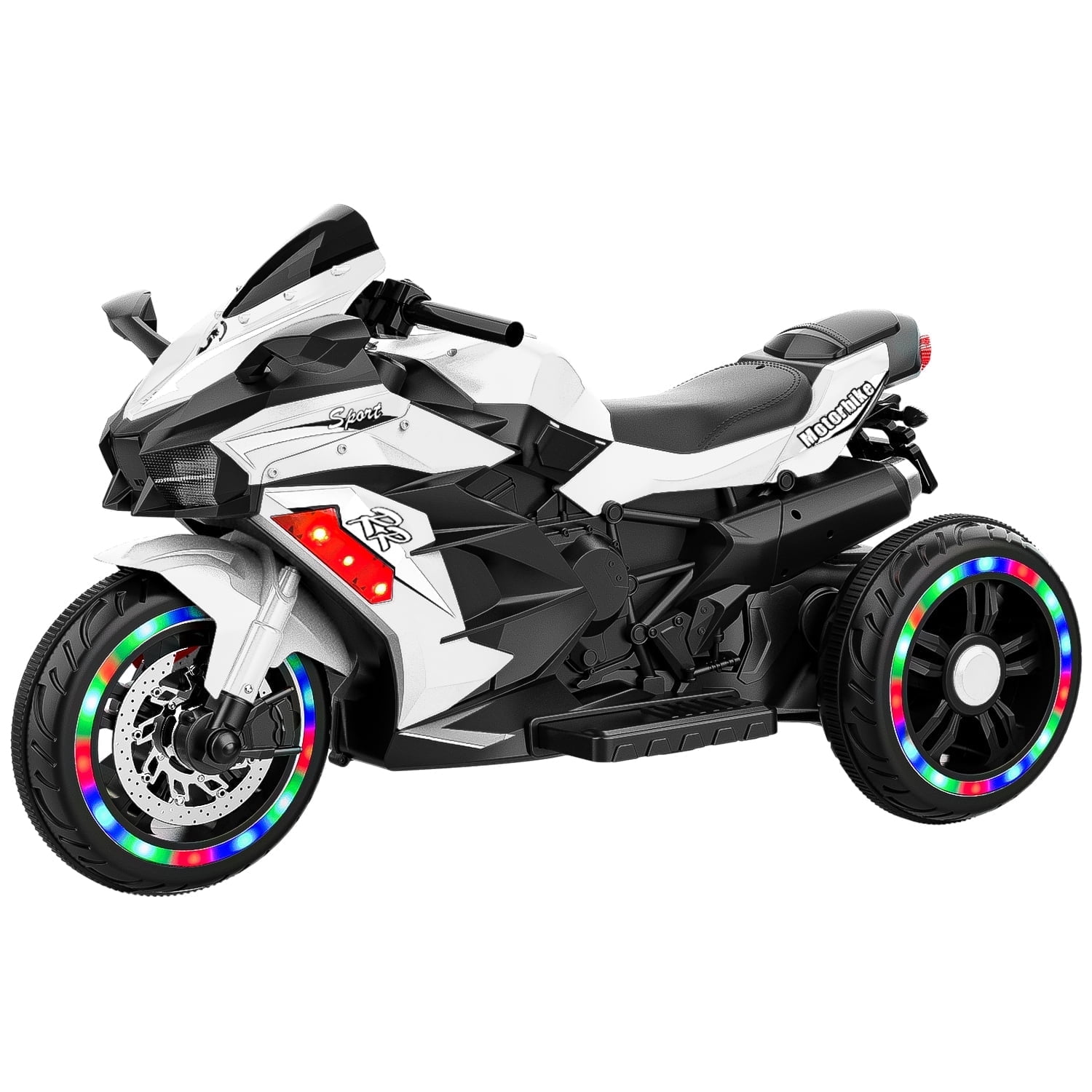 CMGB Kids Motorized Bike, 12V Electric 3-Wheel Motorcycle with LED ...
