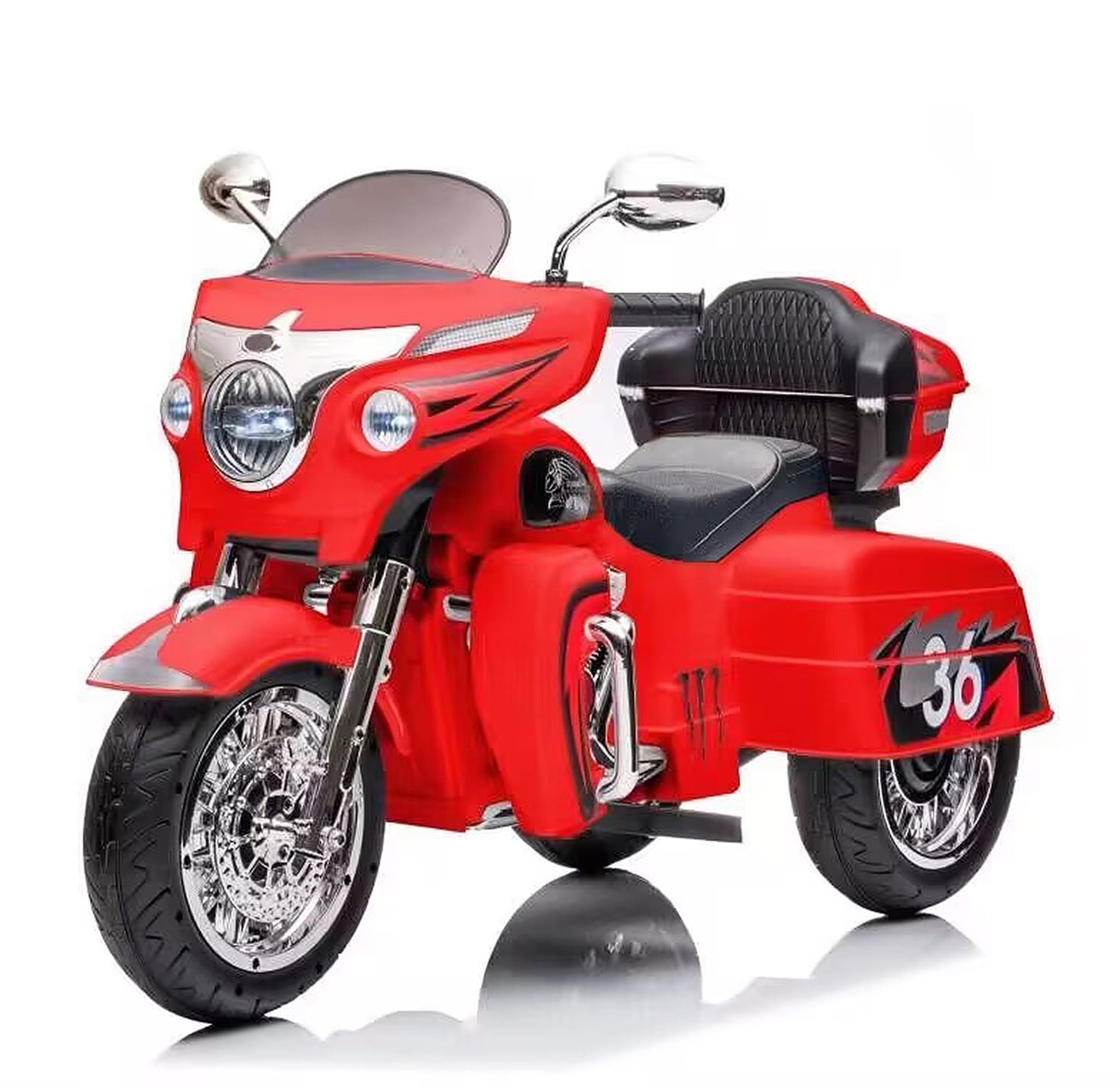 Kids Motorcycle with 3 Wheels, Electric Ride-On Car, 12V Kids Electric Motorcycle with 2 Seats ...