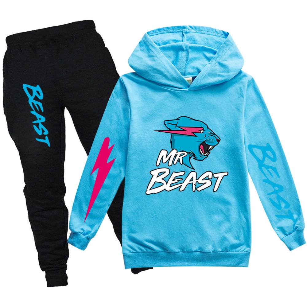 Kids Mr Beast Sweatshirt Tops Long Pants 2Pcs Fall Tracksuit Clothing ...