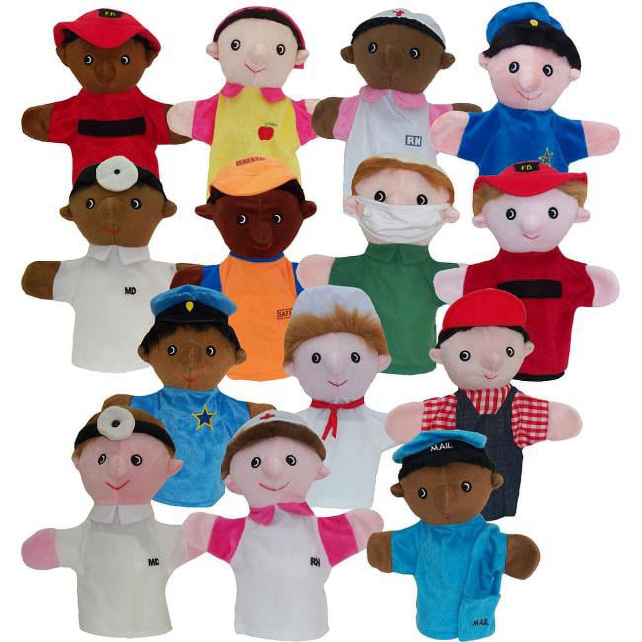 Kids Multicultural Community Helper Puppets, Set of 14 - Walmart.com
