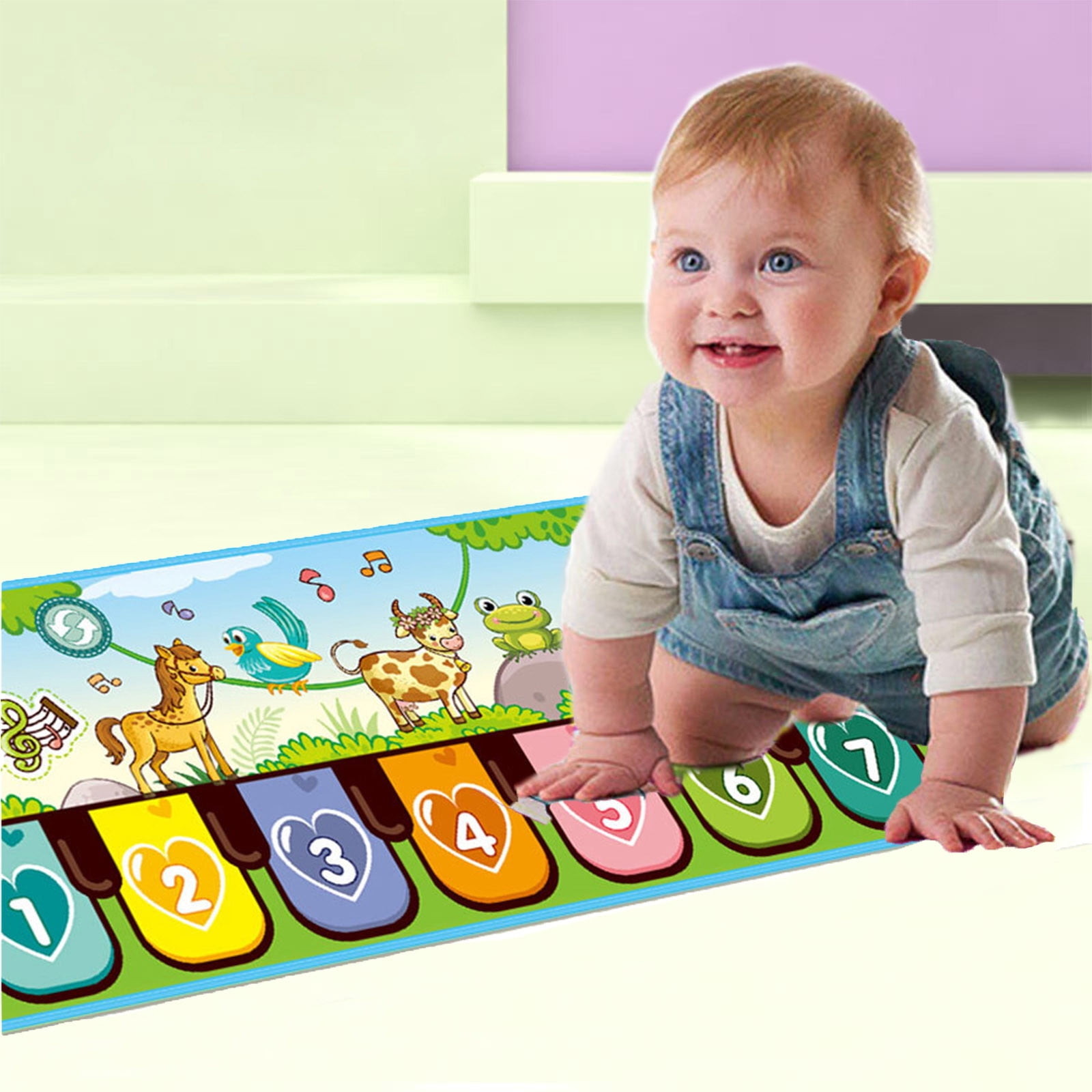Kids Music Blanket & Interactive Dance Mat-Electronic Piano Game Floor ...
