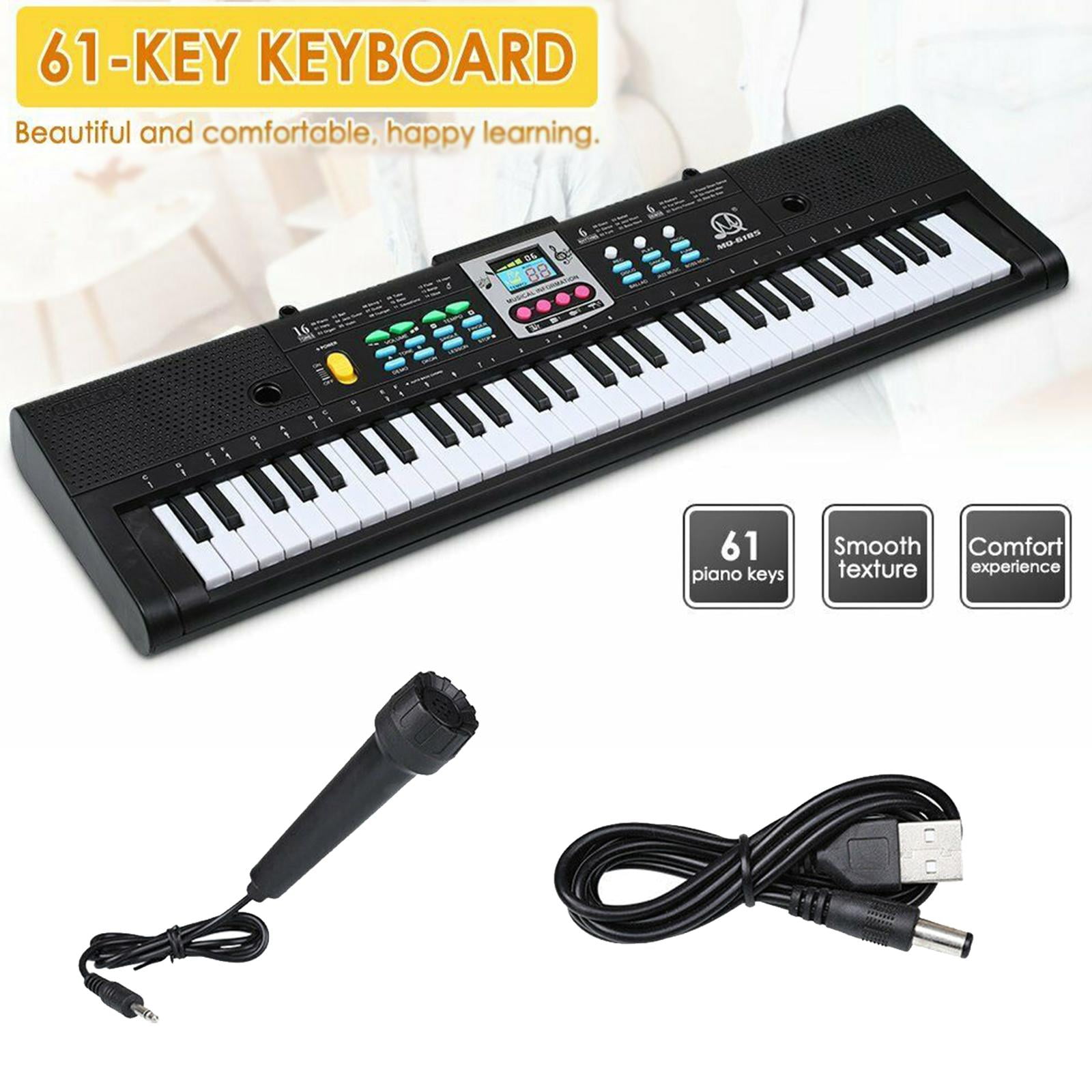 Kids Musical Mini Piano, 61-Key Keyboard with Microphone, Teaching Toy ...