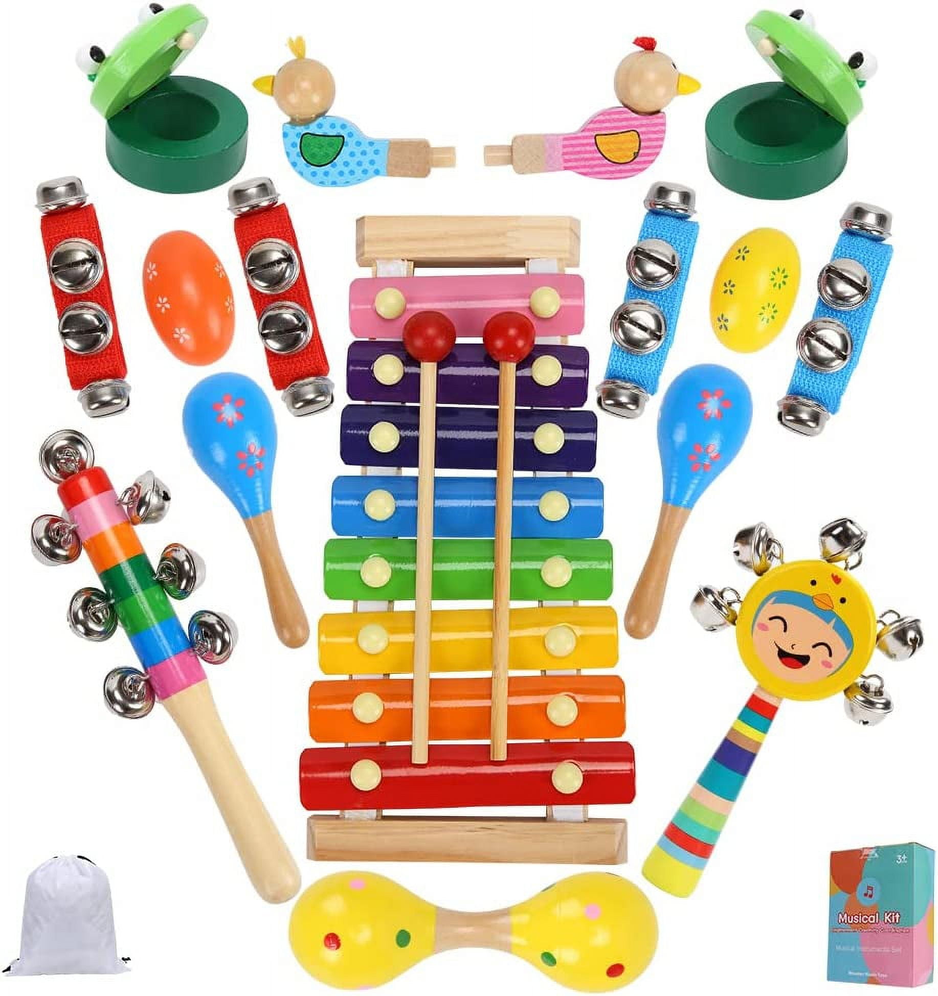 Walmart Kids Musical Instruments Set, Wooden Percussion, Xylophone ...