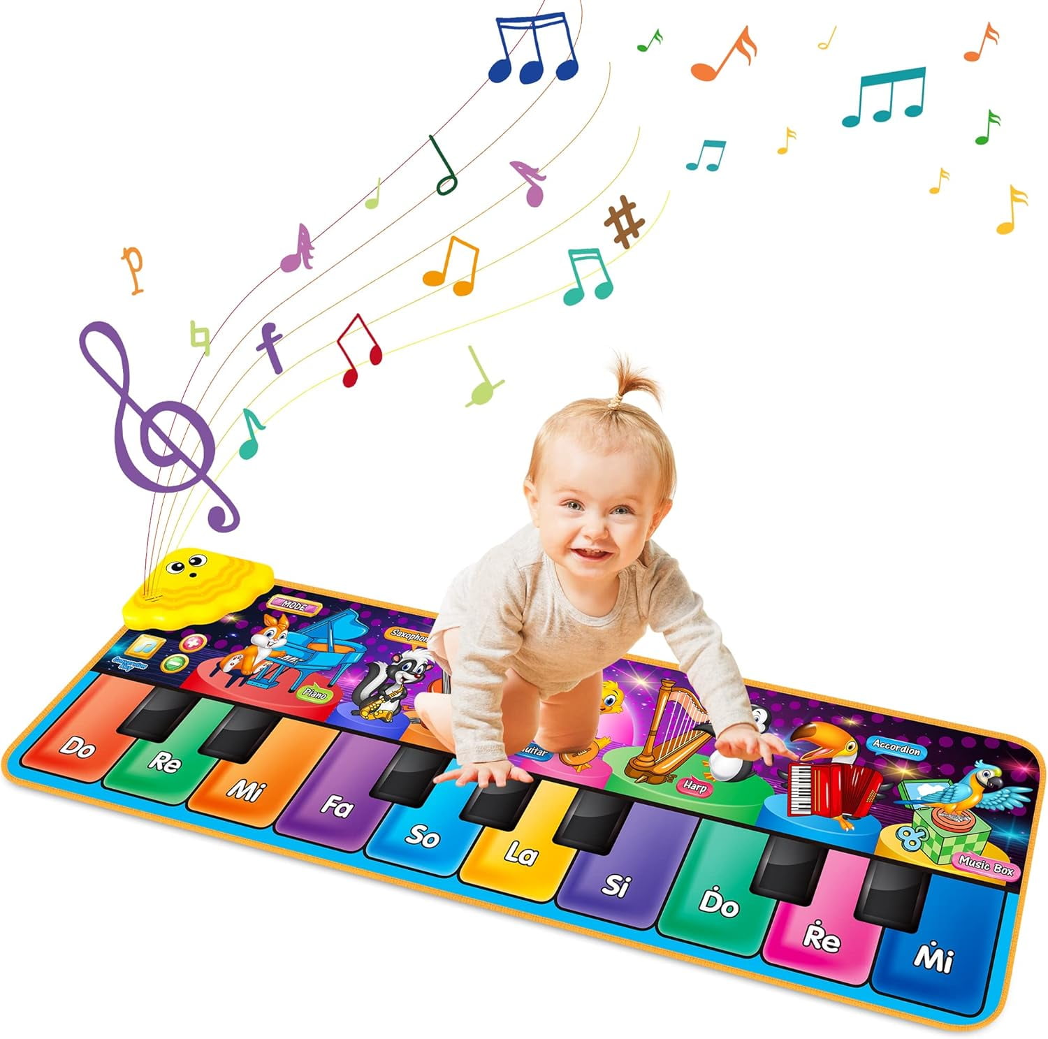 Kids Musical Piano Mats with 25 Music Sounds,Musical Toys Baby Floor ...