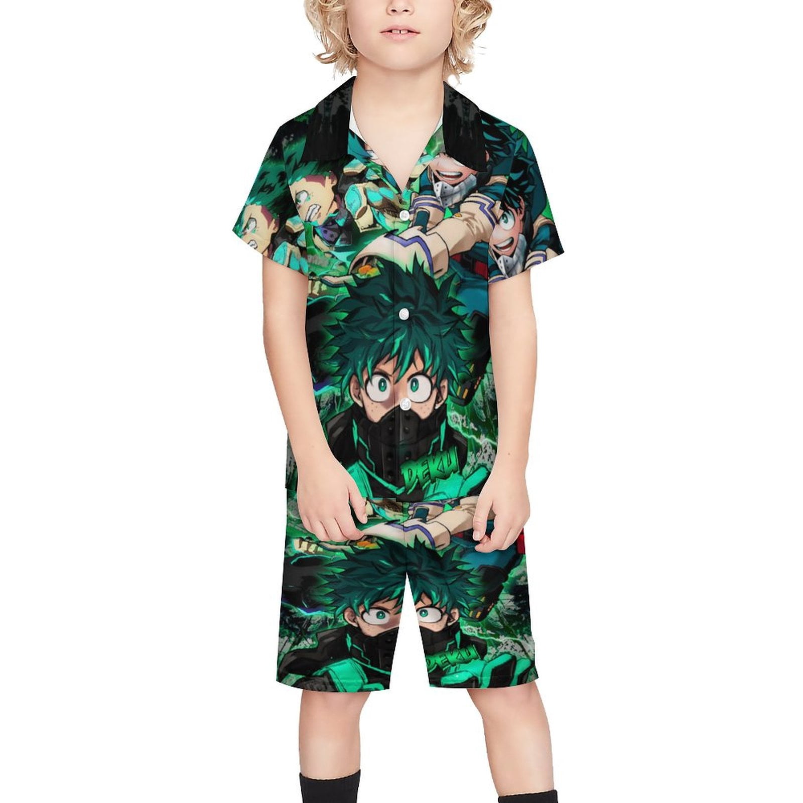 Kids My Hero Acade-mia Hawaiian Shirt and Short Set Beach Shirts Boys ...