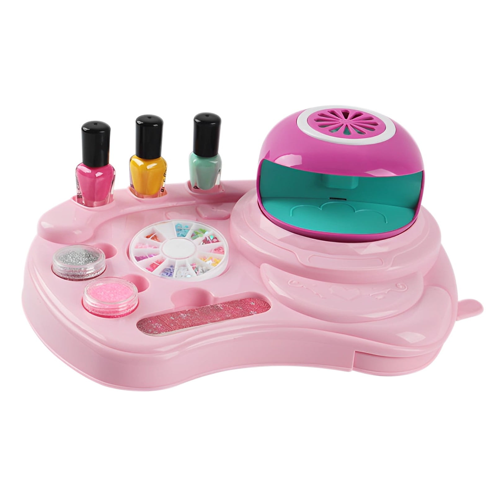 Kids Nail Spa Set Glitter Girl Nail Polish Kit With Nail Dryer ...