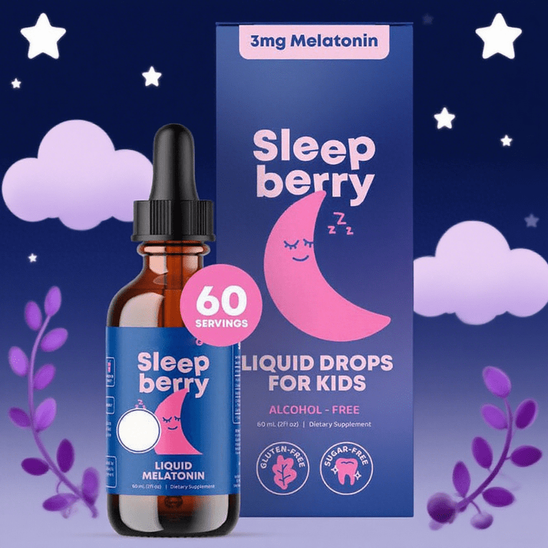 Kids’ Natural Sleep Support – 1 Fl oz SleepBerry Liquid Melatonin with ...