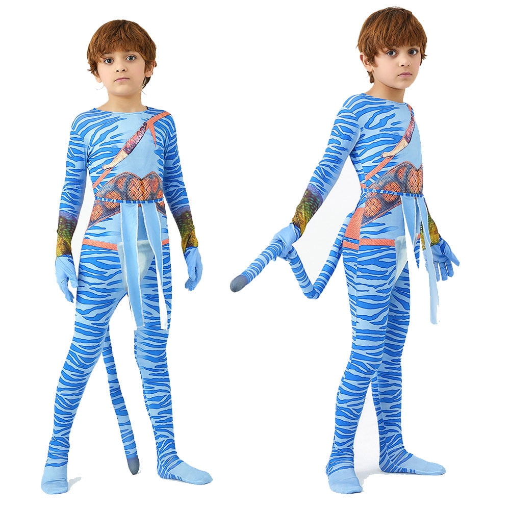Kids Neytiri Cosplay Jumpsuit Halloween Aliens Bodysuit Outfit for 3-9T ...
