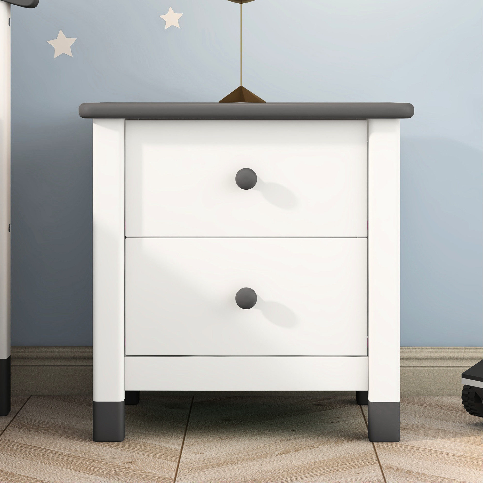 Kids' Nightstand, Wooden with Two Drawers | Great for Bedroom ...