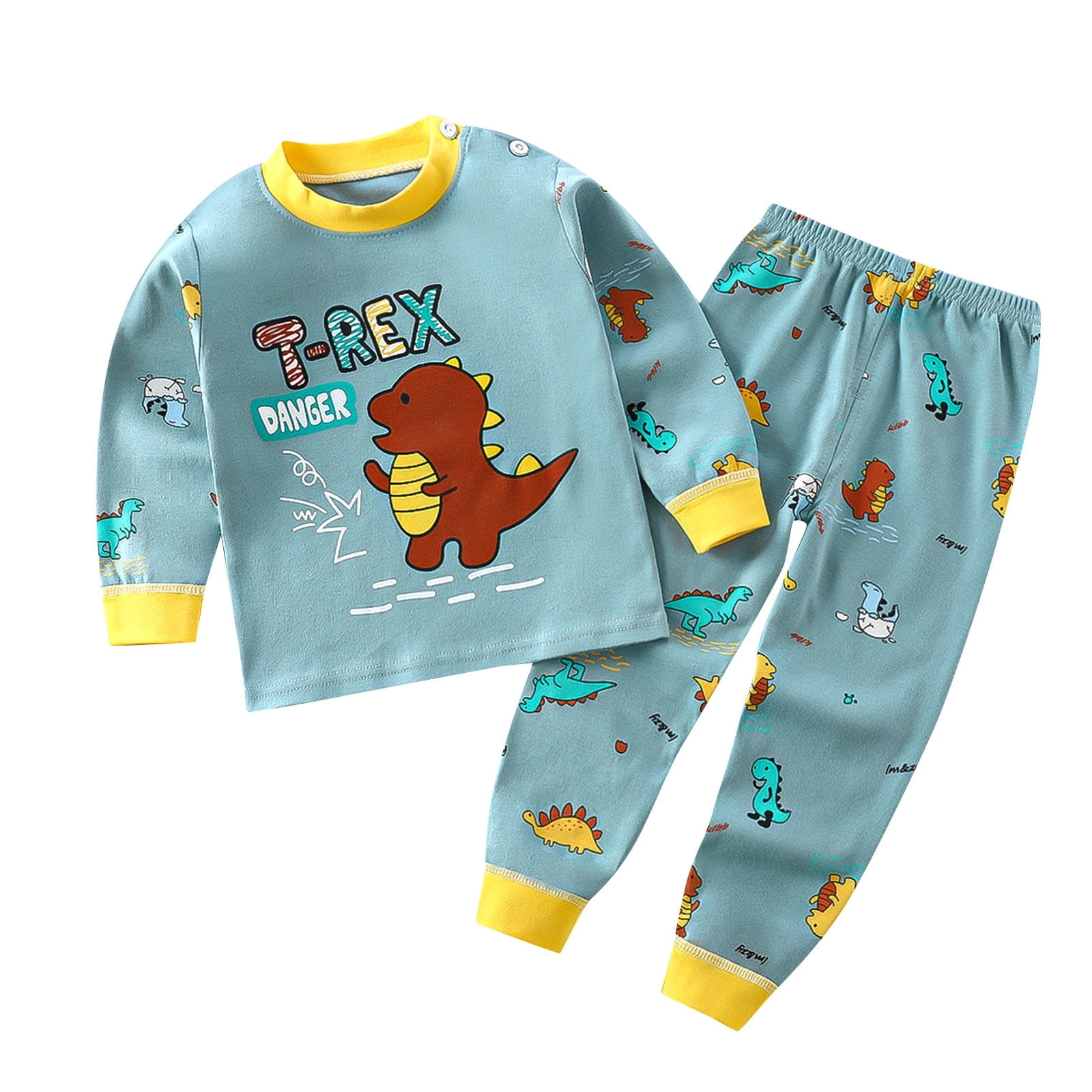 Unisex Solid Print Cartoon Sleepwear Pajamas Sets - Walmart.com