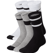 Nike Unisex Dri-FIT Cushioned Crew Training Socks (6 Pair), Black - Walmart.com