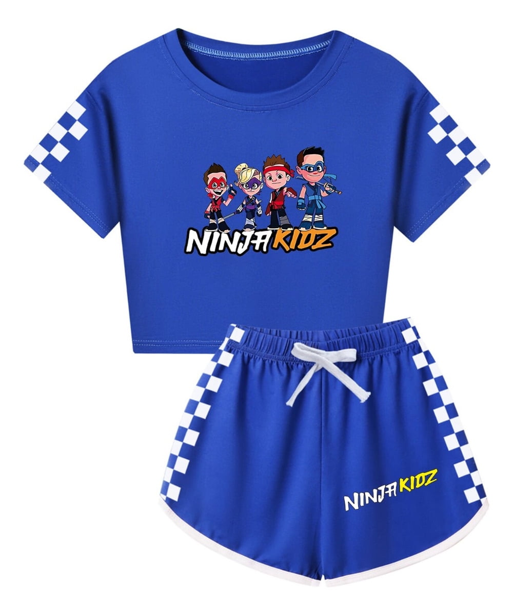 Kids Ninja Themed Summer Outfit for Girls – Kidz Crop Top and Shorts ...