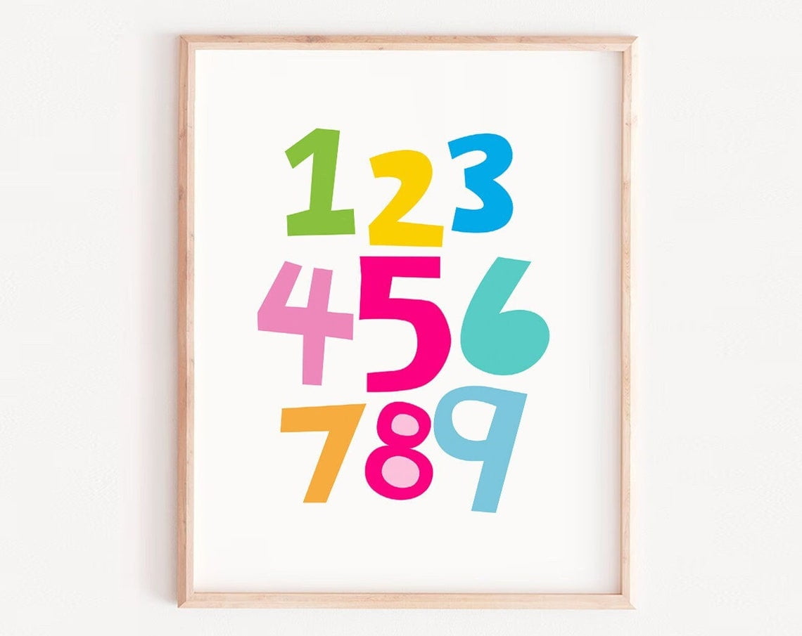 Kids Numbers Print, Number Art, 123 Poster, Nursery Decor, Playroom ...