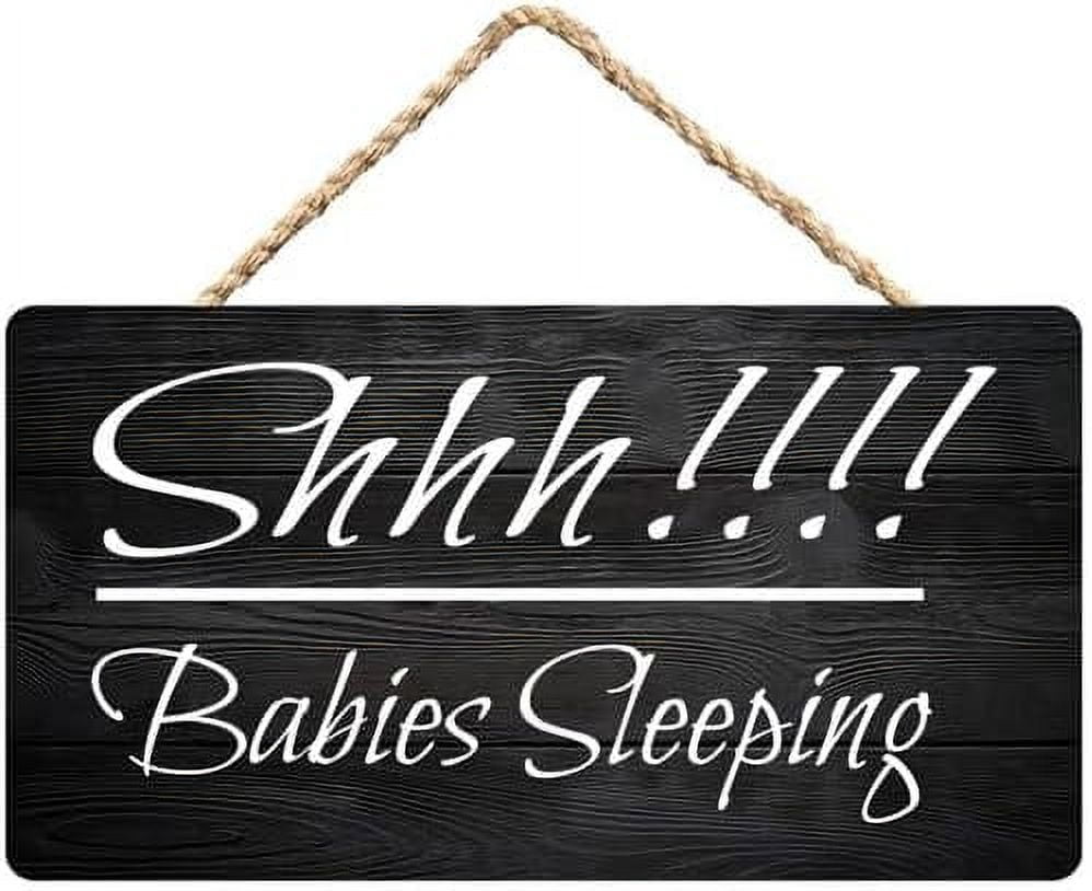 Kids Nursery Signs - Shhh Babies Sleeping - Wood Plaque Hanging Wall ...