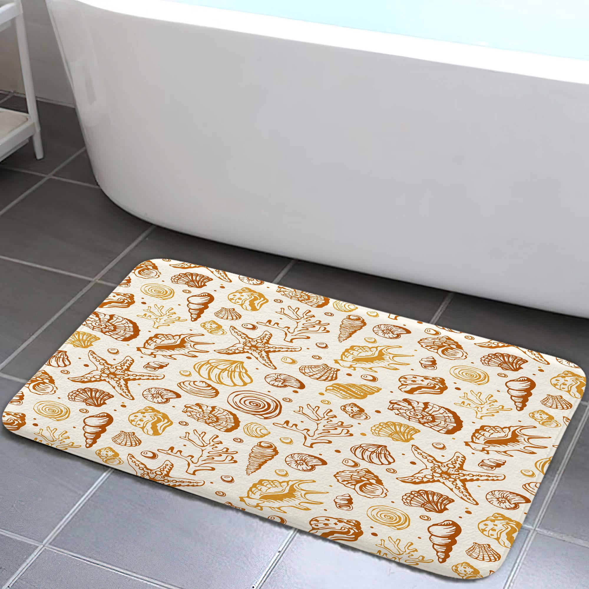 Kids Ocean Bathroom Rugs, Sea Fish Bath Mat for Children Bathroom ...