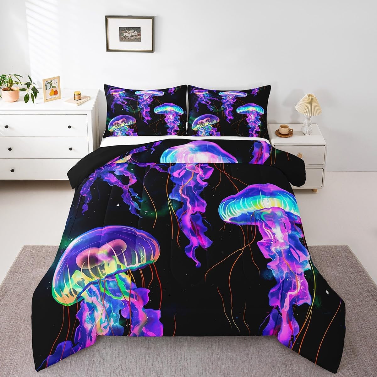 Kids Ocean Comforter Sets Twin Coastal Beach Theme Bedding Set, Cartoon ...