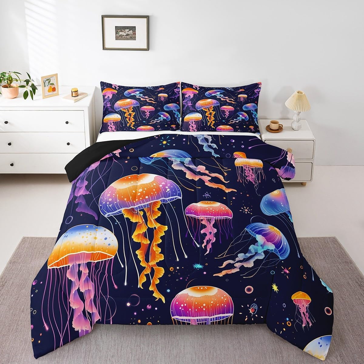 Kids Ocean Comforter Sets Twin Coastal Beach Theme Bedding Set, Cartoon ...