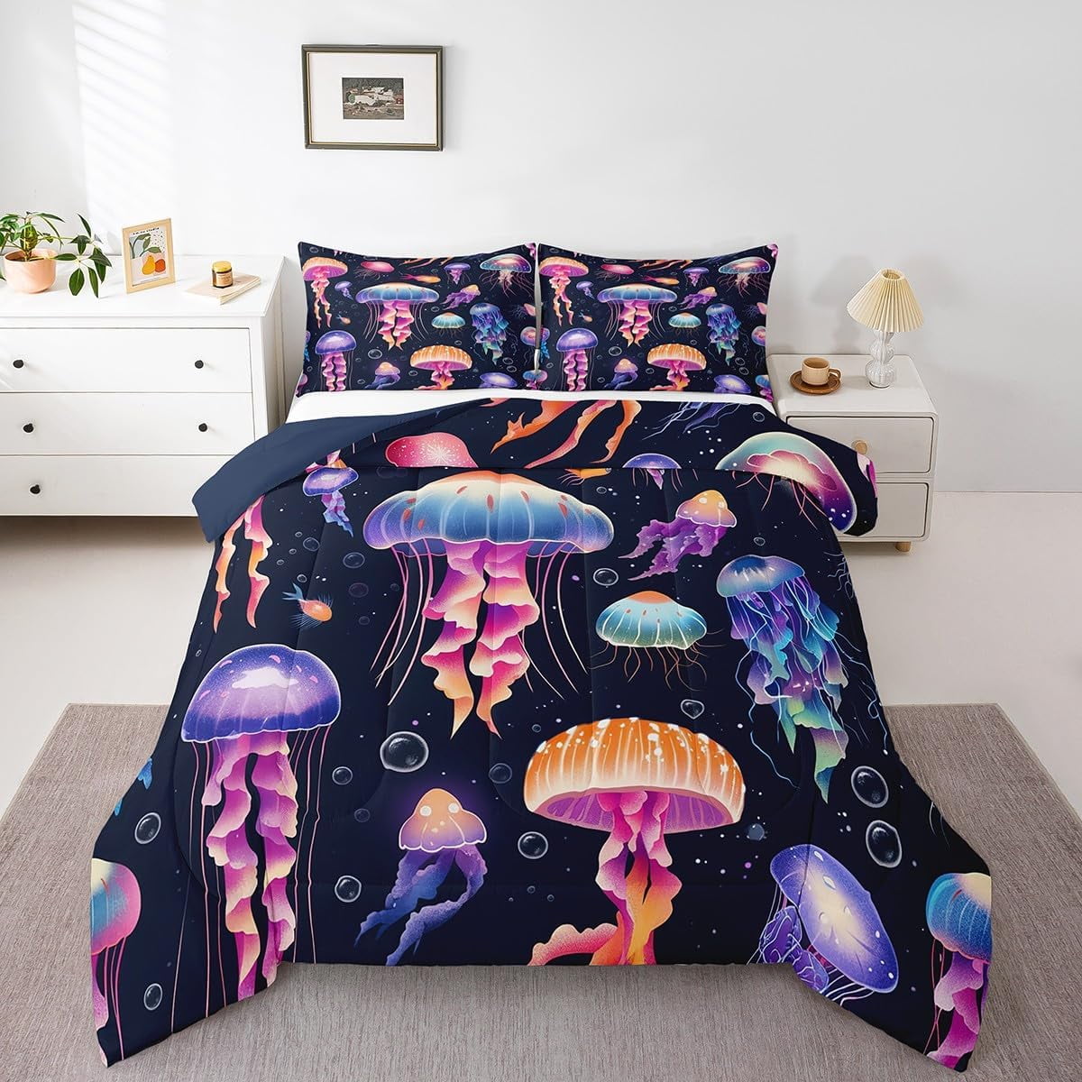 Kids Ocean Comforter Sets Twin Coastal Beach Theme Bedding Set, Cartoon ...