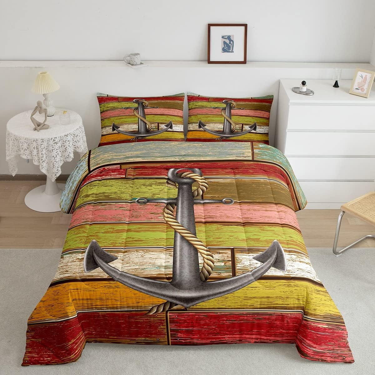 Kids Ocean Comforter Sets Twin Coastal Beach Theme Bedding Set, Cartoon ...