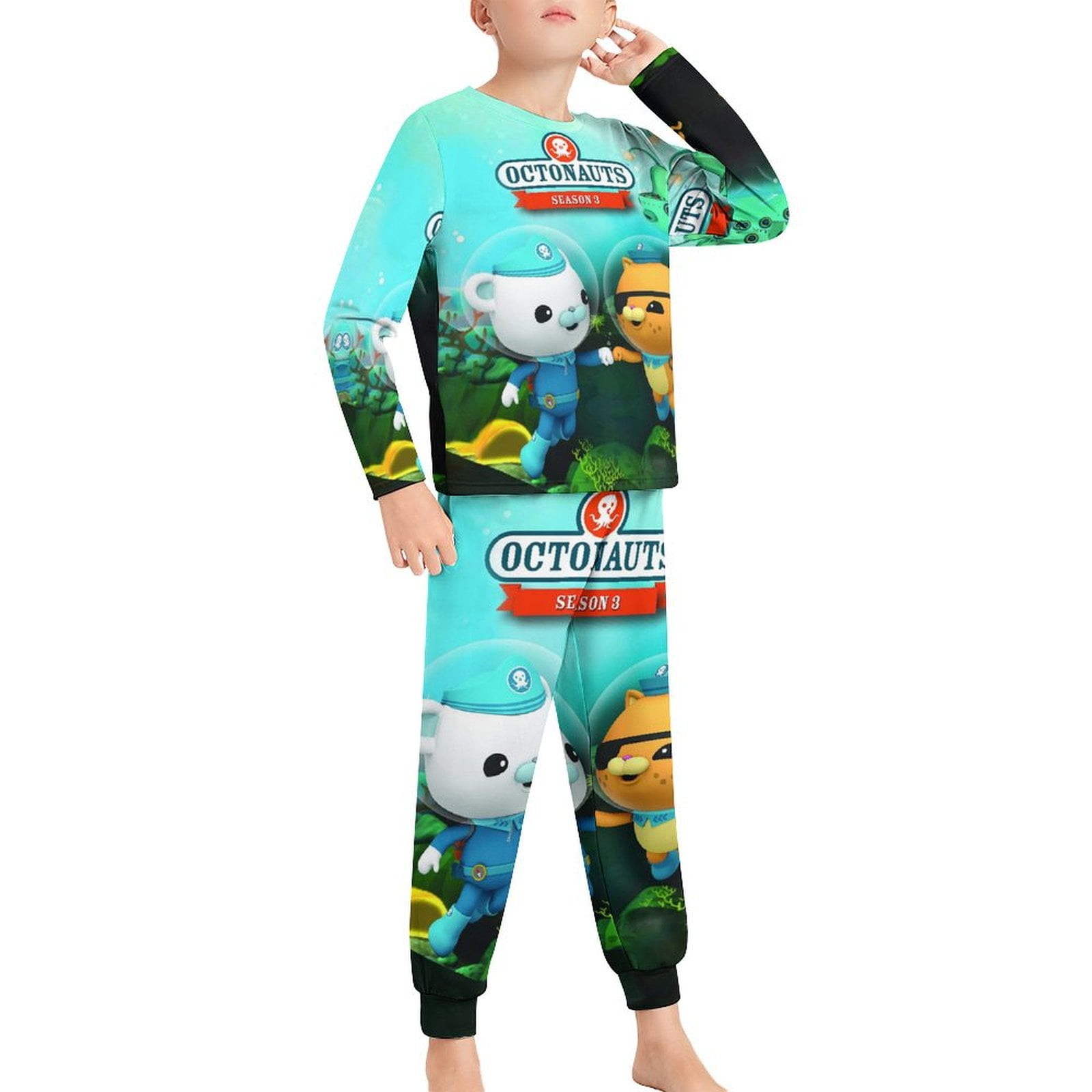 Kids Octonauts Pajama Long Sleeve Sleepwear Pant Set Cute Nightclothes ...