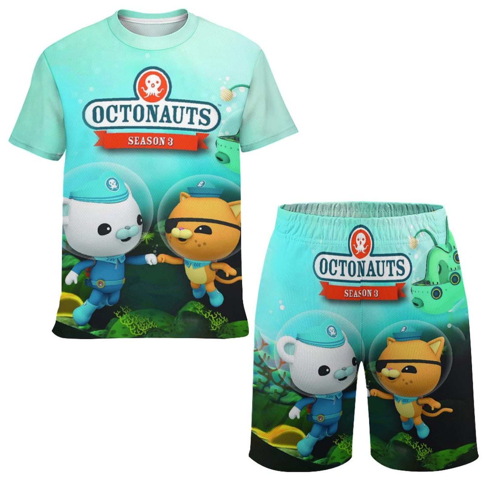 Kids Octonau-t Short Set Summer TShirts And Shorts Tracksuits Outfit ...