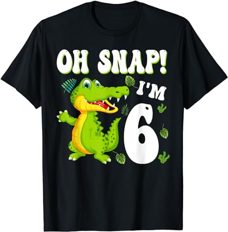 Kids Oh Snap I'm 6 Crocodile 6th Birthday Alligator T-Shirt - Walmart.com