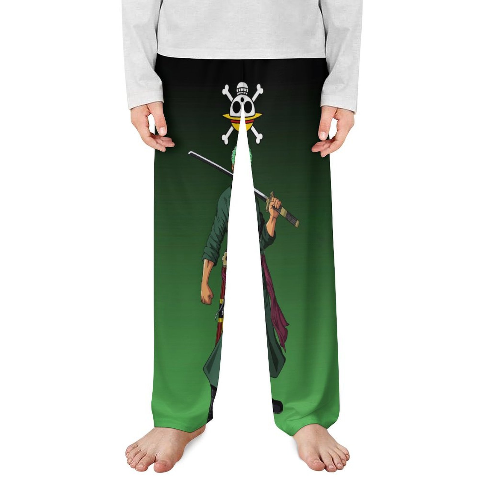 Kids One Piece Luffy Pajama Pants Cartoon Long Pj Pants Cute Elastic ...