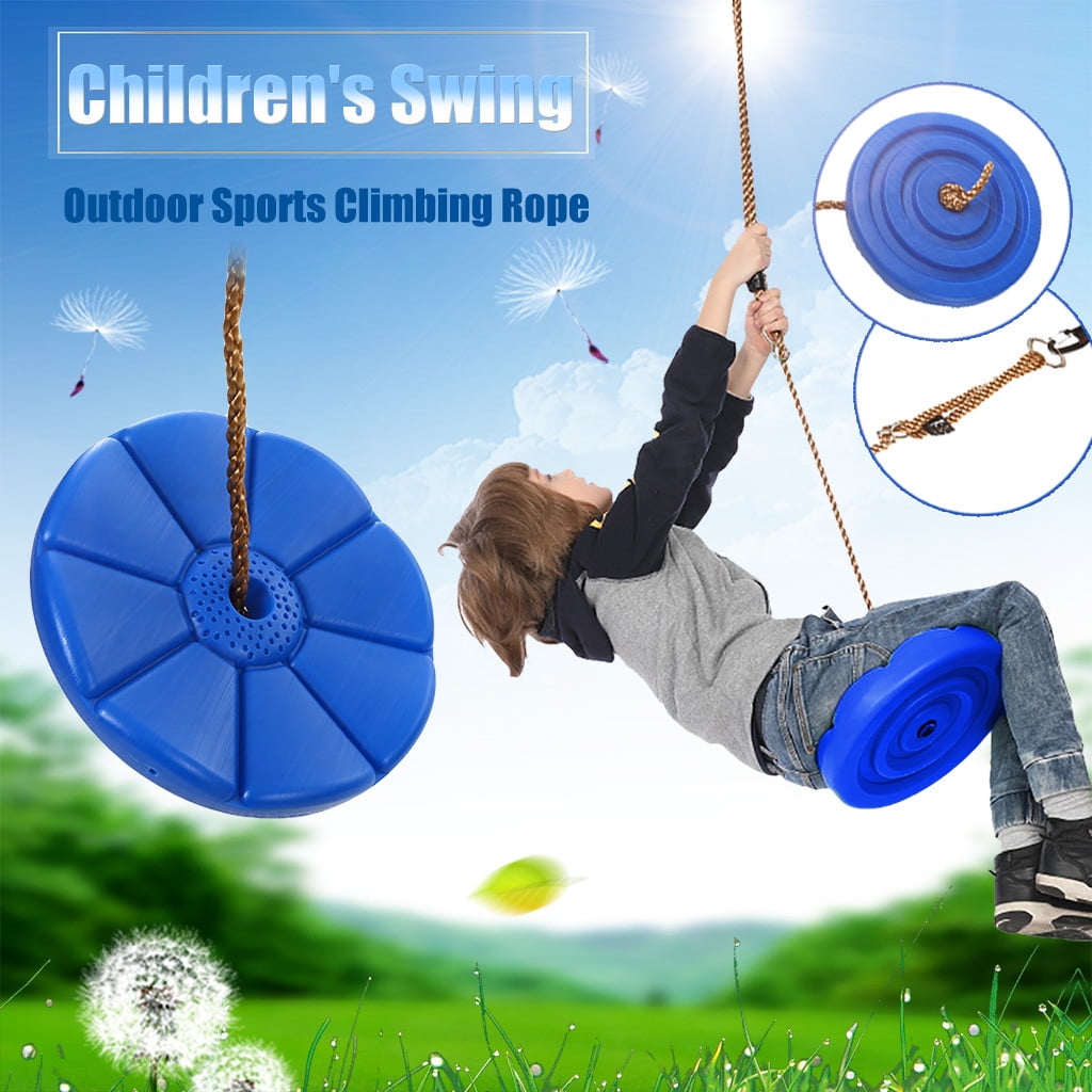 Kids Outdoor Climbing Rope Disc Swing Seat with Petals | Heavy-Duty ...