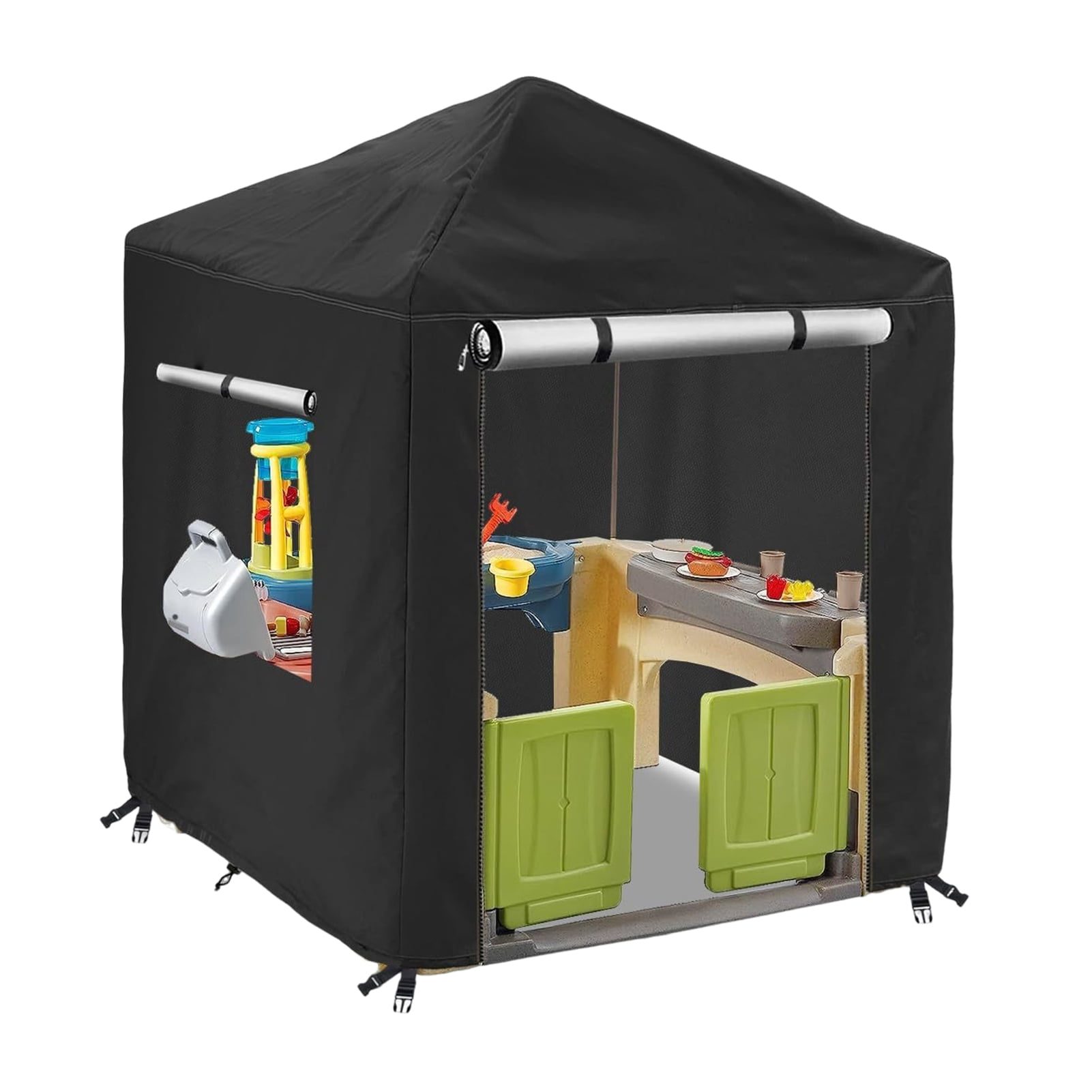 Kids Outdoor Playhouse Cover with Zippers Waterproof UV Resistant Sun ...