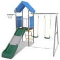 Kids Outdoor Playset with Dual Swings, Slide & Basketball Hoop ...