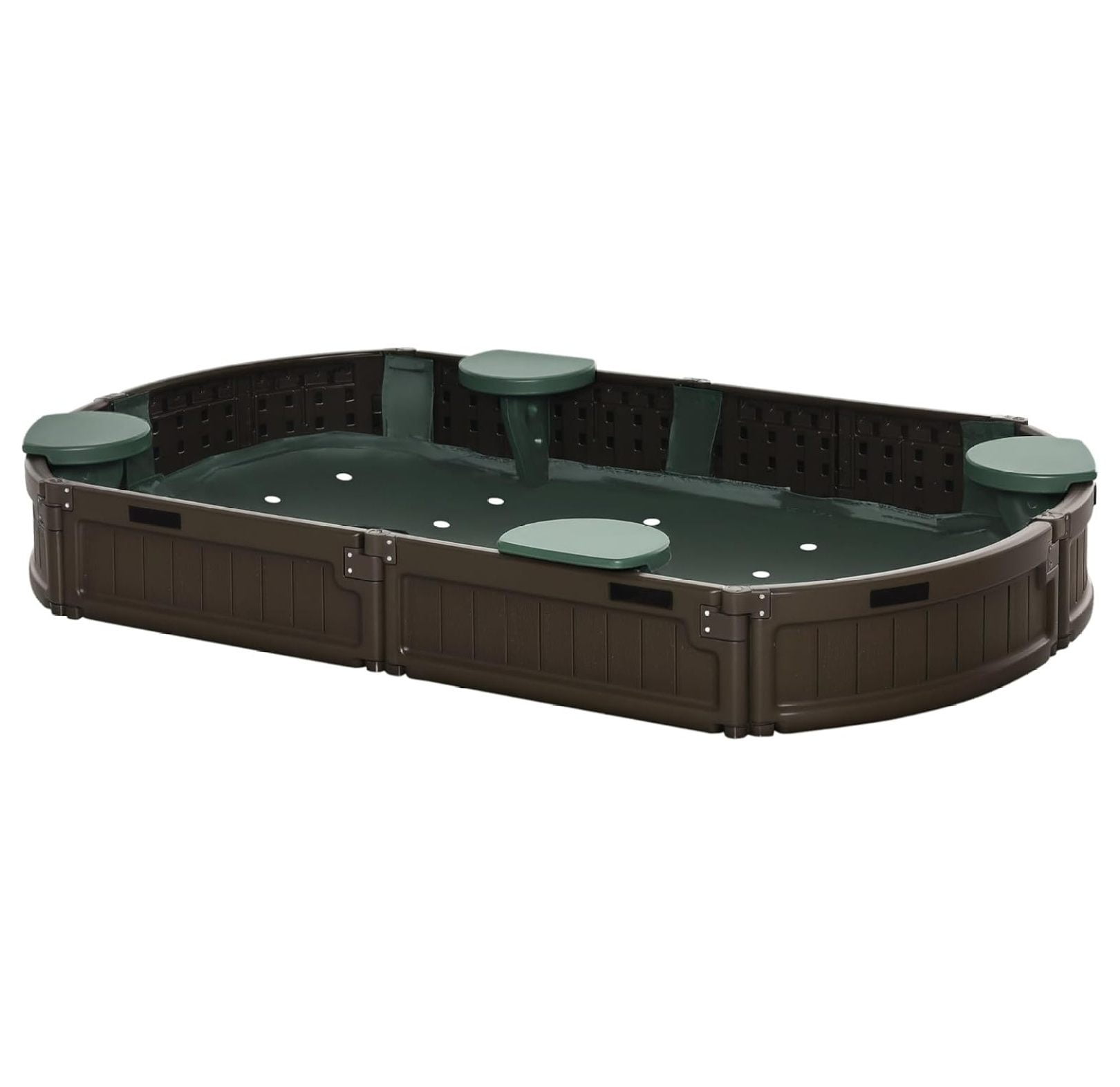 Kids Outdoor Sandbox with Cover, 72" x 41.25" Oval Sand Pit for ...