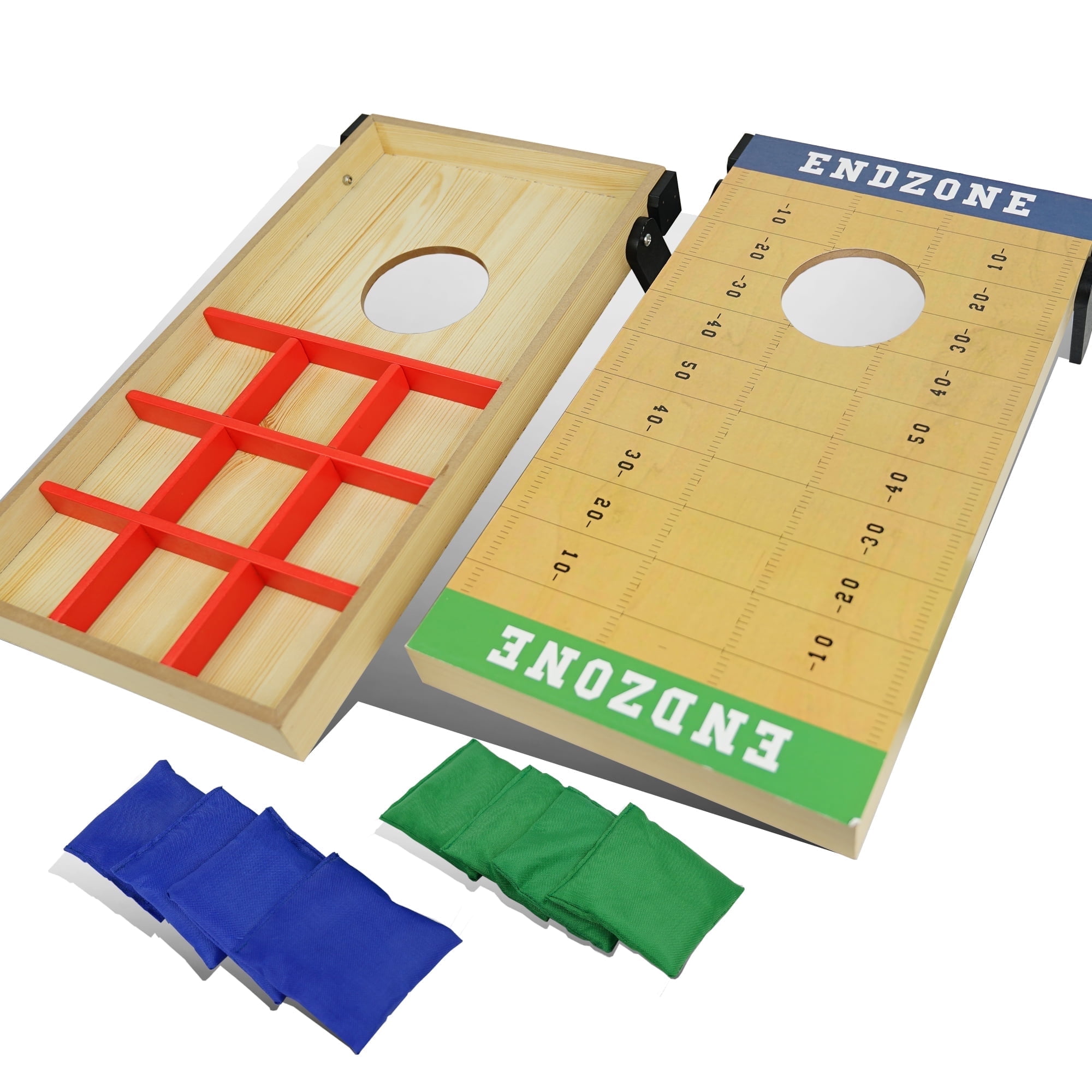YCFUN 2 in 1 Wood Cornhole Tic Tac Toe Game for Kids and Adults with Bean Bag Walmart