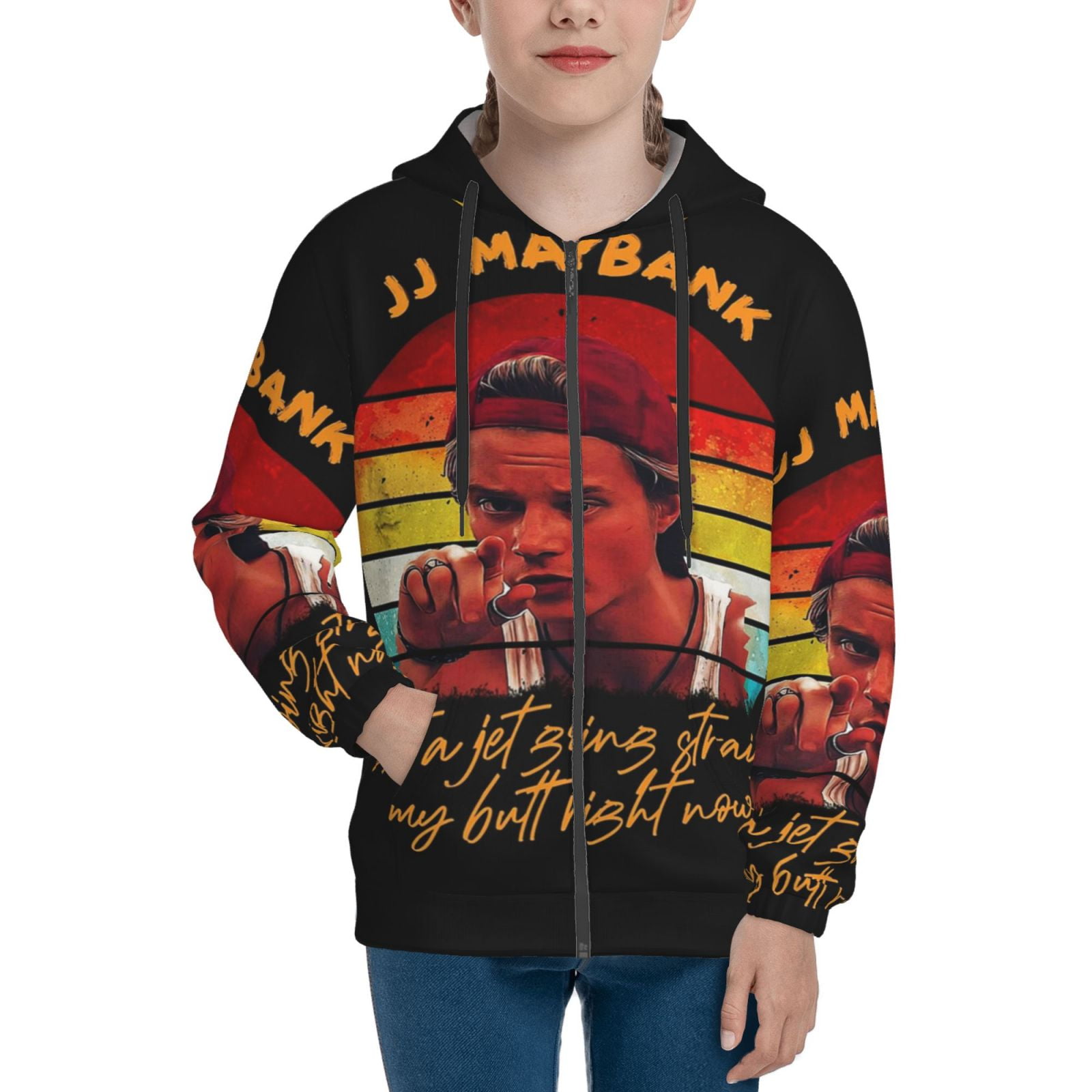 Kids Outer Banks JJ Maybank Zip-Up Hoodie Teens Hooded Sweatshirt Fall ...