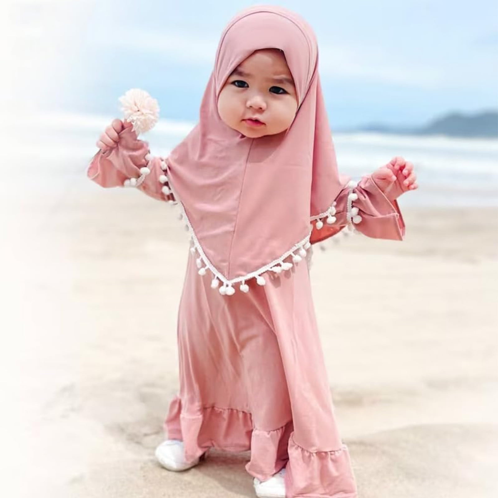 Kids Outfits Set Ramadan Clothes For Girl Dress With Hijab For Baby ...