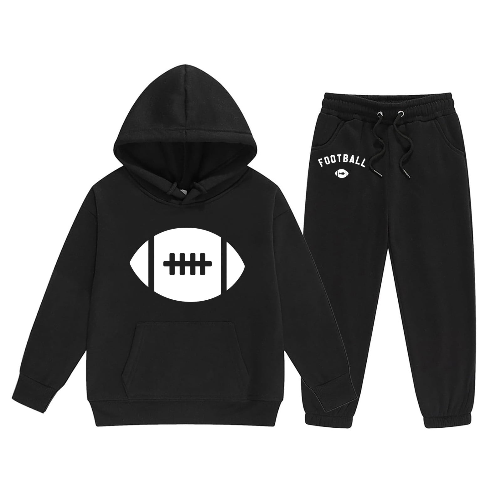 Kids Outfits for Girls Long Sleeve Rugby Print Hooded Pullover Tops ...