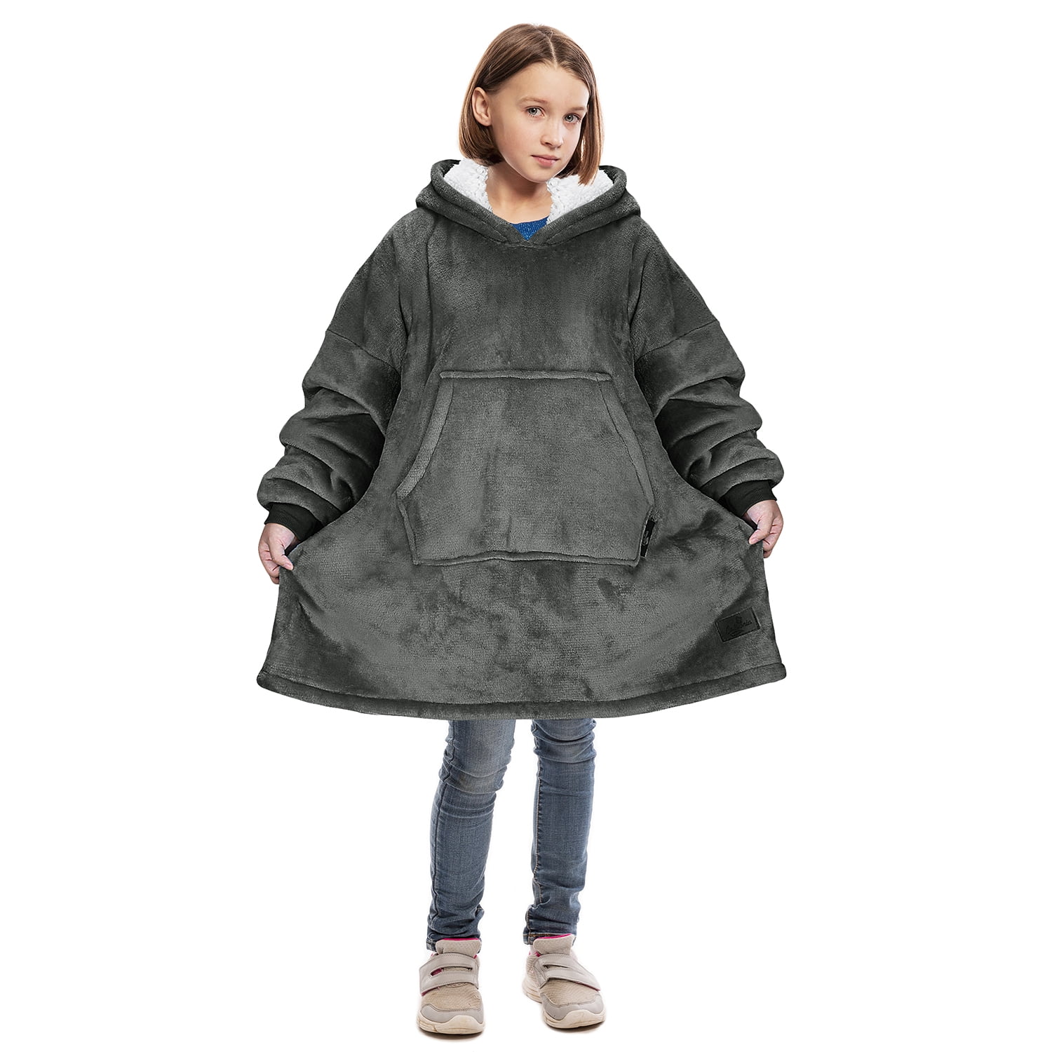 Kids Oversized Blanket Sweatshirt,Sherpa Hoodie,Super Soft Warm ...