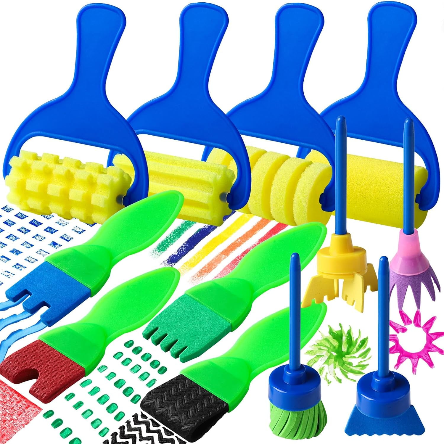Kids Paint Brushes, 12 Pack Washable Painting Brushes for Toddlers Kids ...