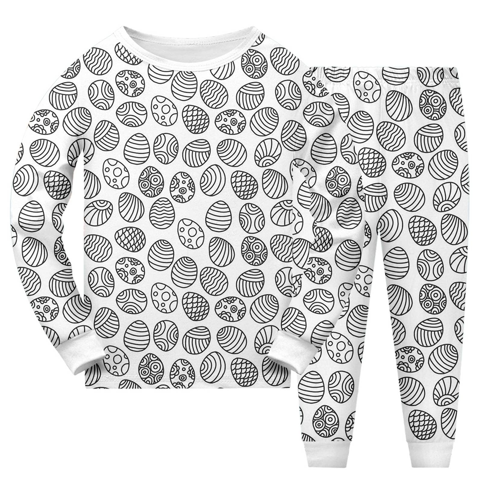 Kids Pajamas Kid Easter Diy Hand Painted Homewear Set, Colouring Pajama ...