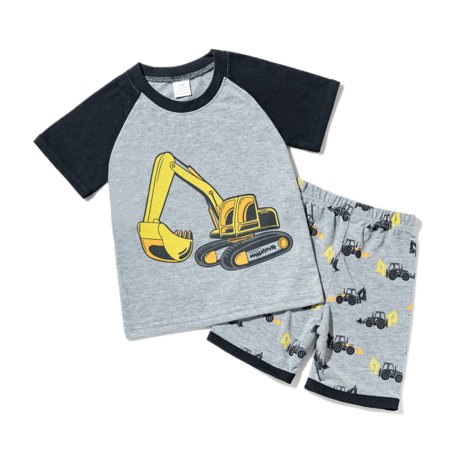 Kids' Pajamas Kids Toddler Boys Summer Excavator Robot Print Breathable ...