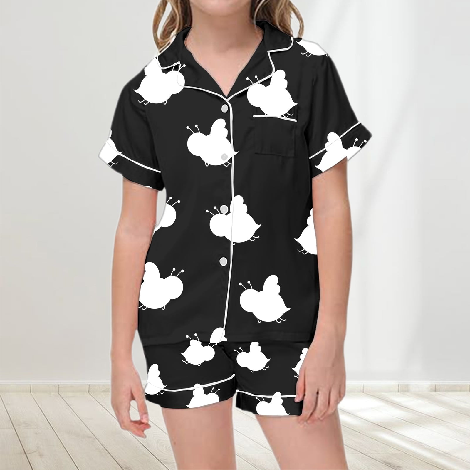 Kids' Pajamas World Bee Day Kids Girls Classic Satin Pajama Set Cartoon ...