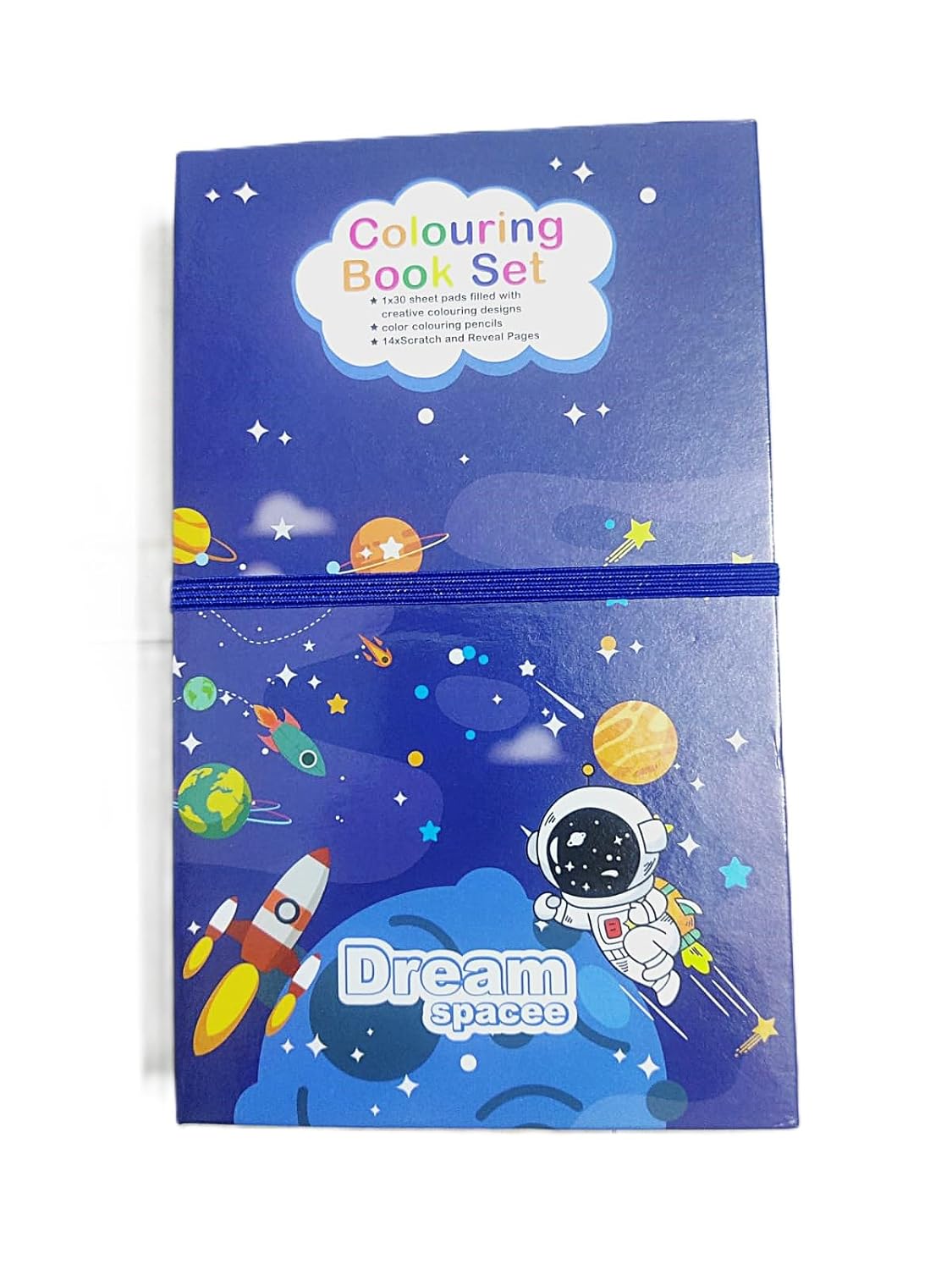 Kids Paper Colouring Book Set with 30 Drawing Sheets 8 Colour Pencils ...