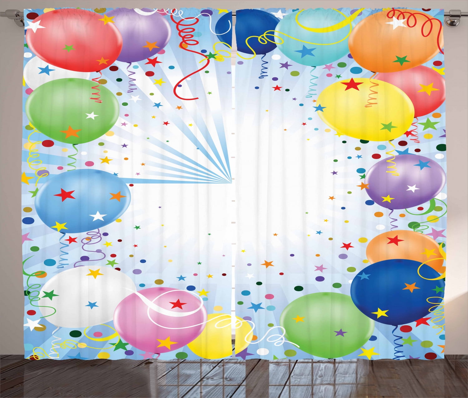 Ambesonne Party Curtains 2 Panel Set, Celebration Event, 108" x 84 ...